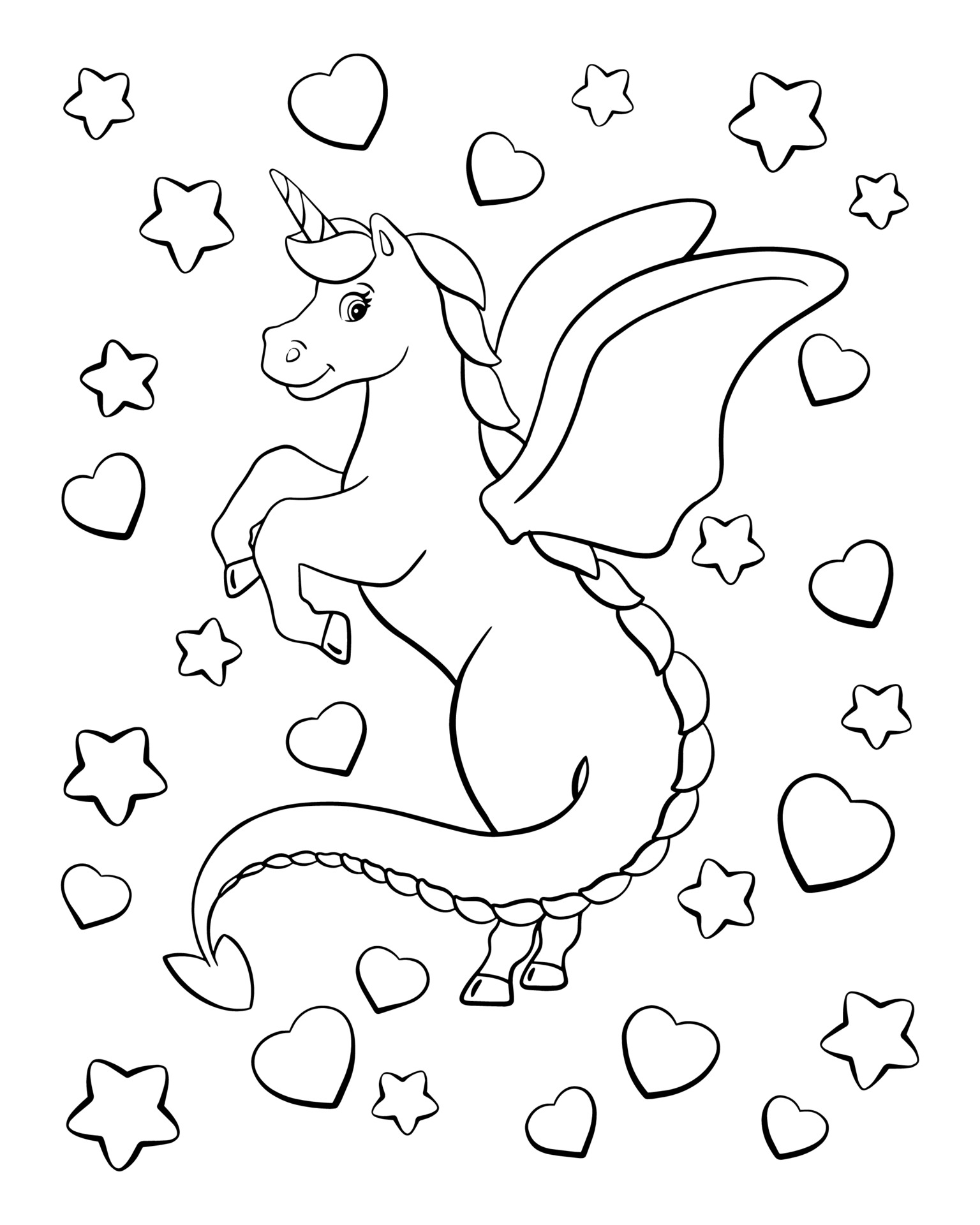 rainbow unicorn fairy coloring page